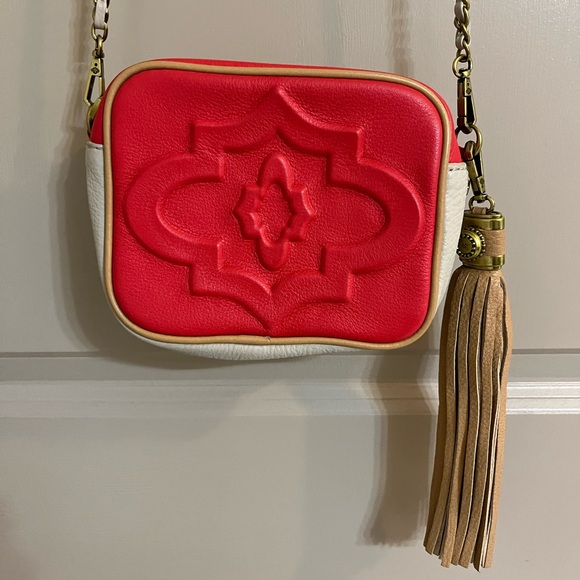 orYANY | Bags | Oryany Leather Pebbled Redwhite Crossbody Bag | Poshmark